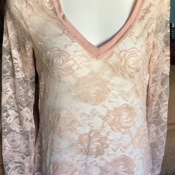 Bozzolo | Tops | Bozzolo Light Pink Satin Lace Top Nwt | Poshmark